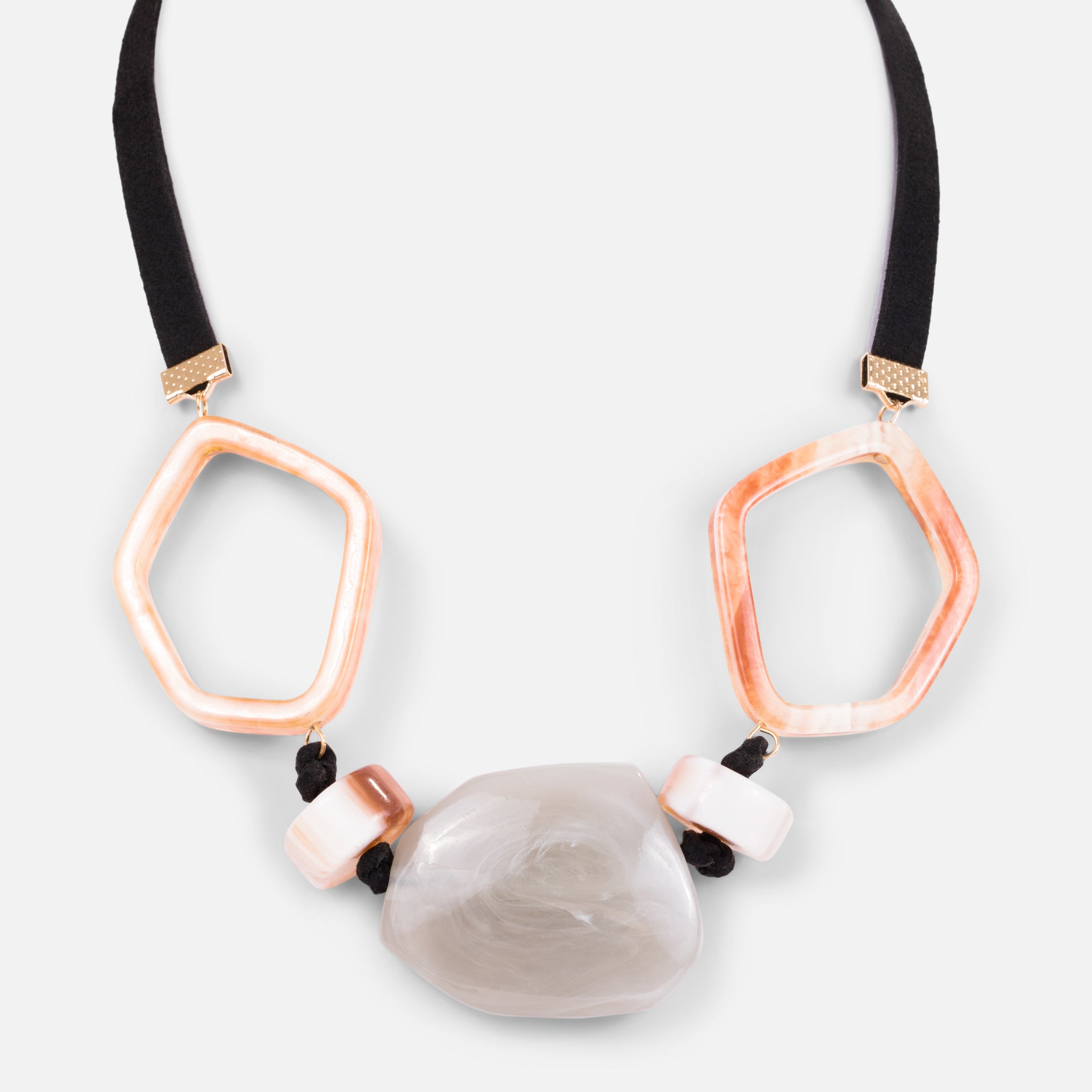 Massive necklace with grey stone – Bizou