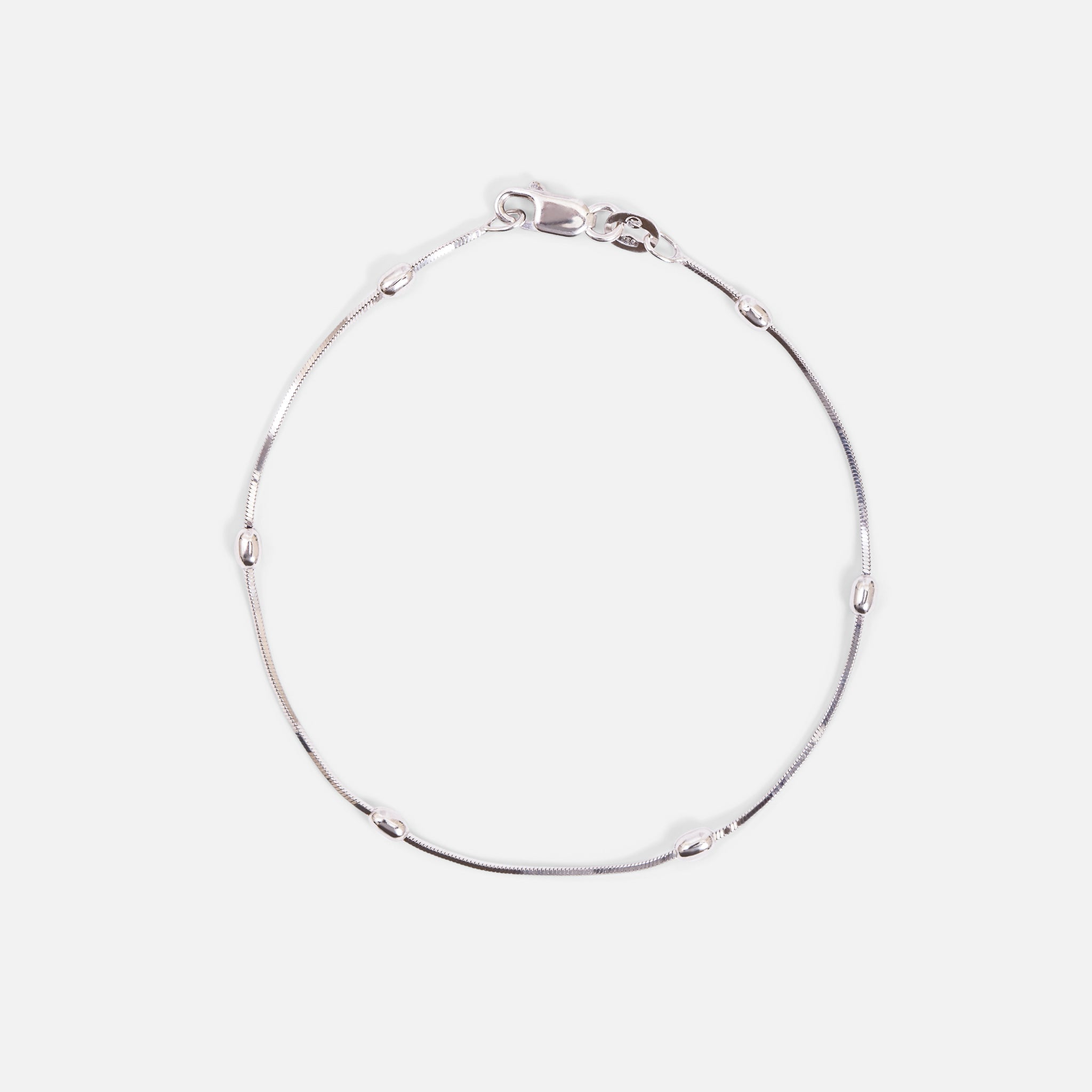 Sterling silver snake anklet chain – Bizou